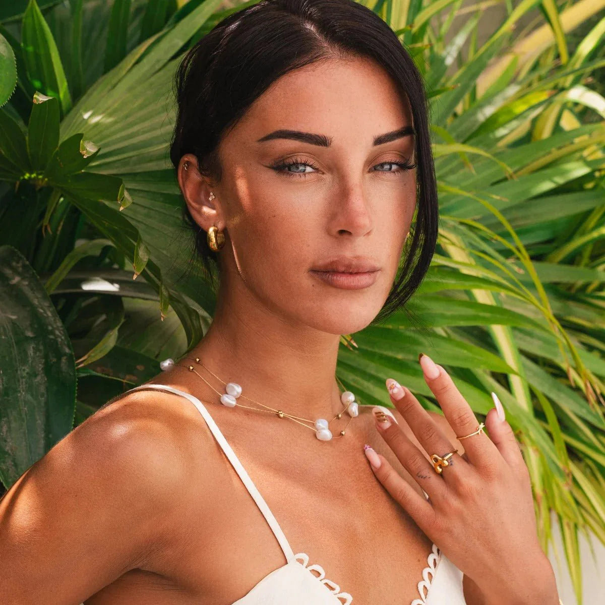 Collar Doble con Perlas Irregulares – Baño de Oro 18K